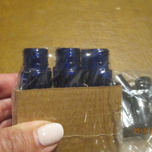 Other | New 6 Pack 1ml Cobalt Blue Glass Rollon Bottles W Stainless ...